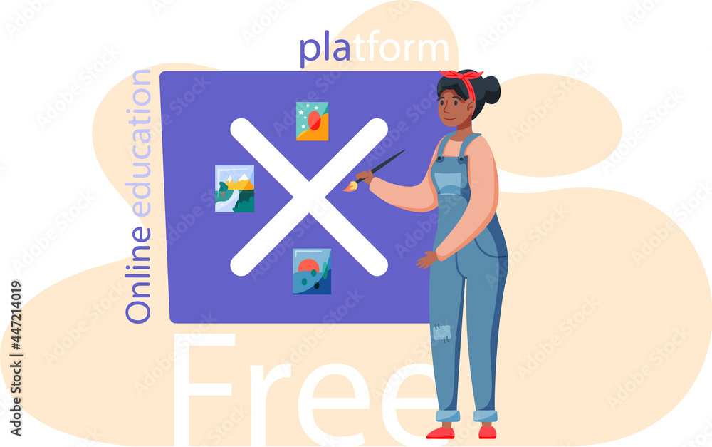 Free education, students study by webinar training with video session ...