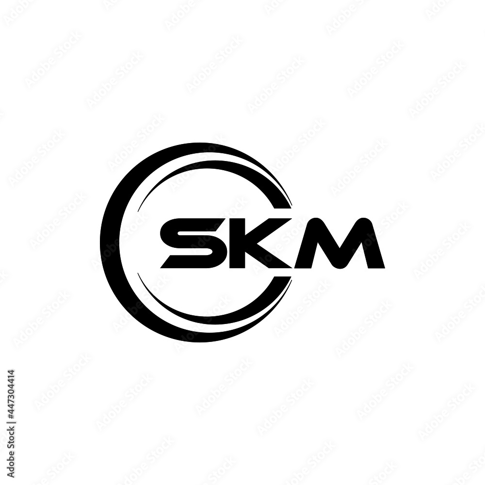 Vector de Stock SKM letter logo design with white background in ...