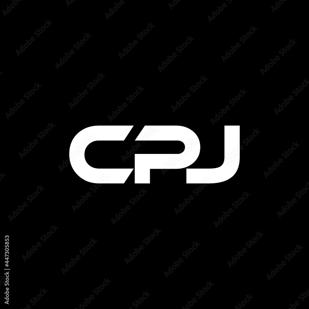 CPJ letter logo design with black background in illustrator, vector ...