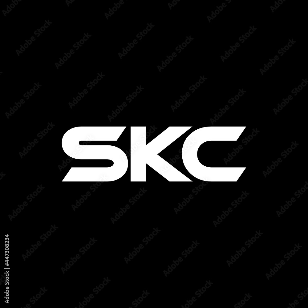 Vector de Stock SKC letter logo design with black background in ...