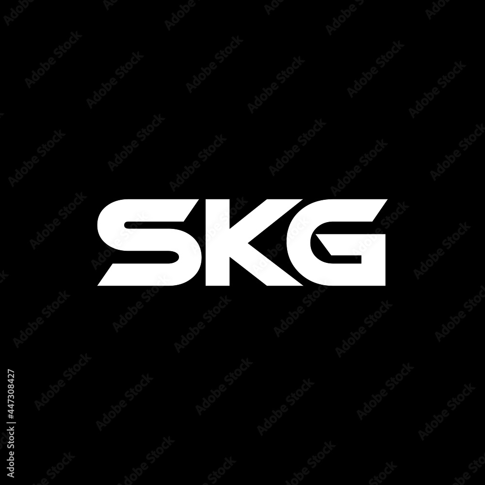 Stock-Vektorgrafik „SKG letter logo design with black background in ...