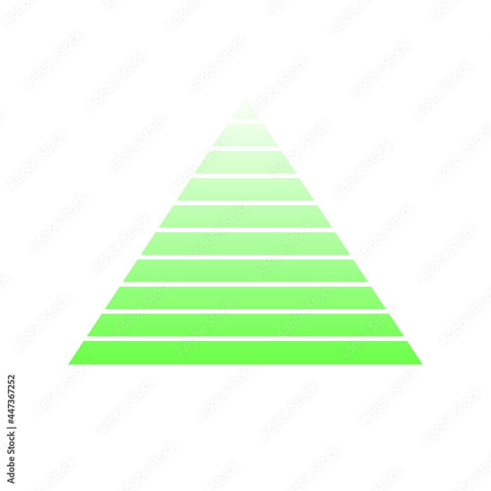 pyramid scheme 10 ten steps. vector hierarchy level chart graph, green ...