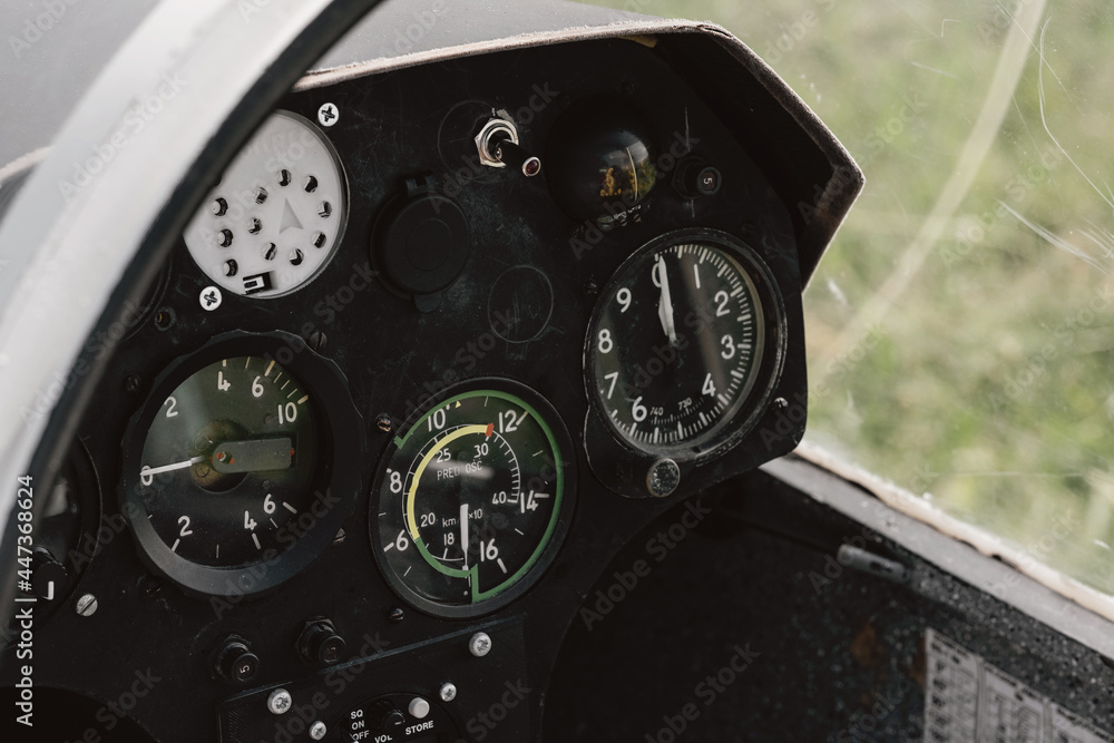 Pilot prepares for flight and checks the aerometric instruments ...