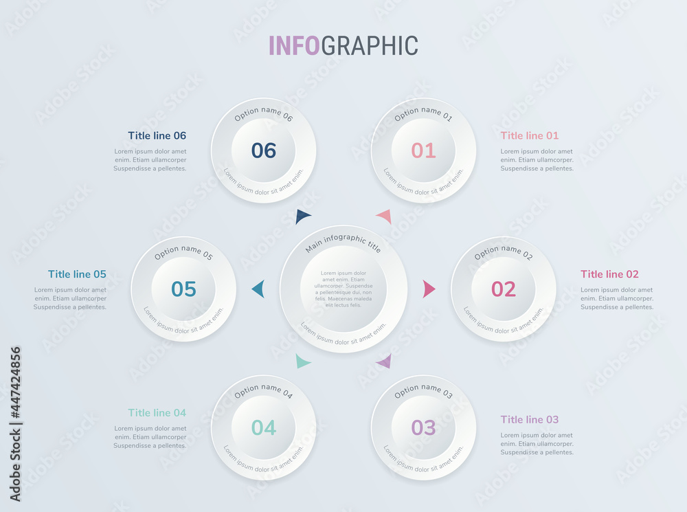 Vintage vector infographics timeline design template with circle ...