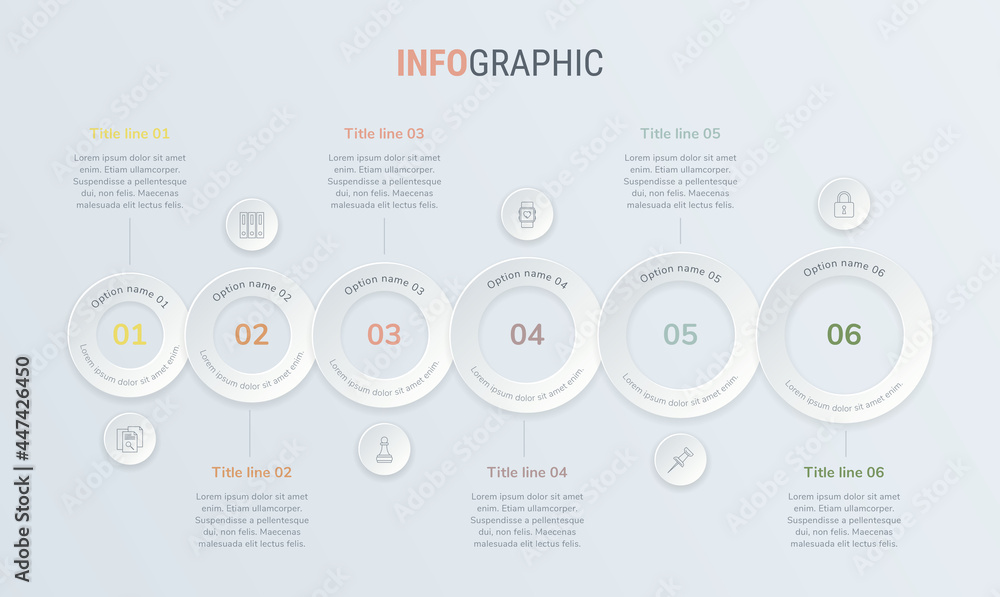 Vintage colors vector infographics timeline design template with ...