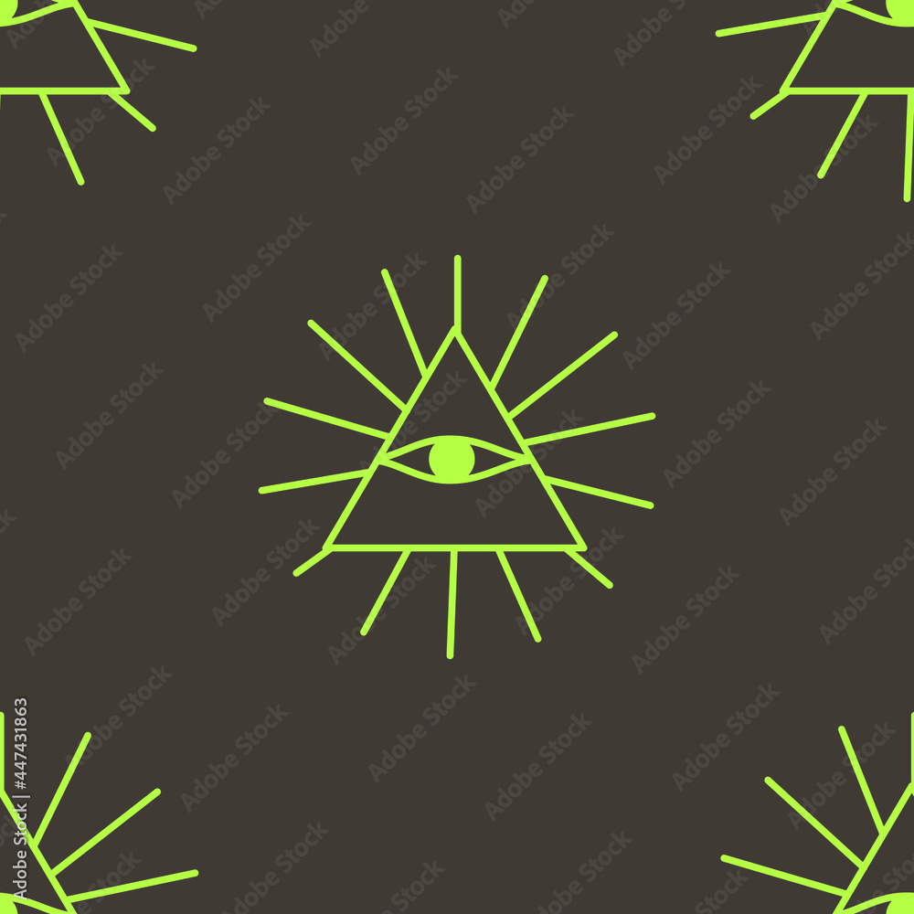 Ancient mystic Egyptian symbol. Isolated editable icon. Conspiracy ...