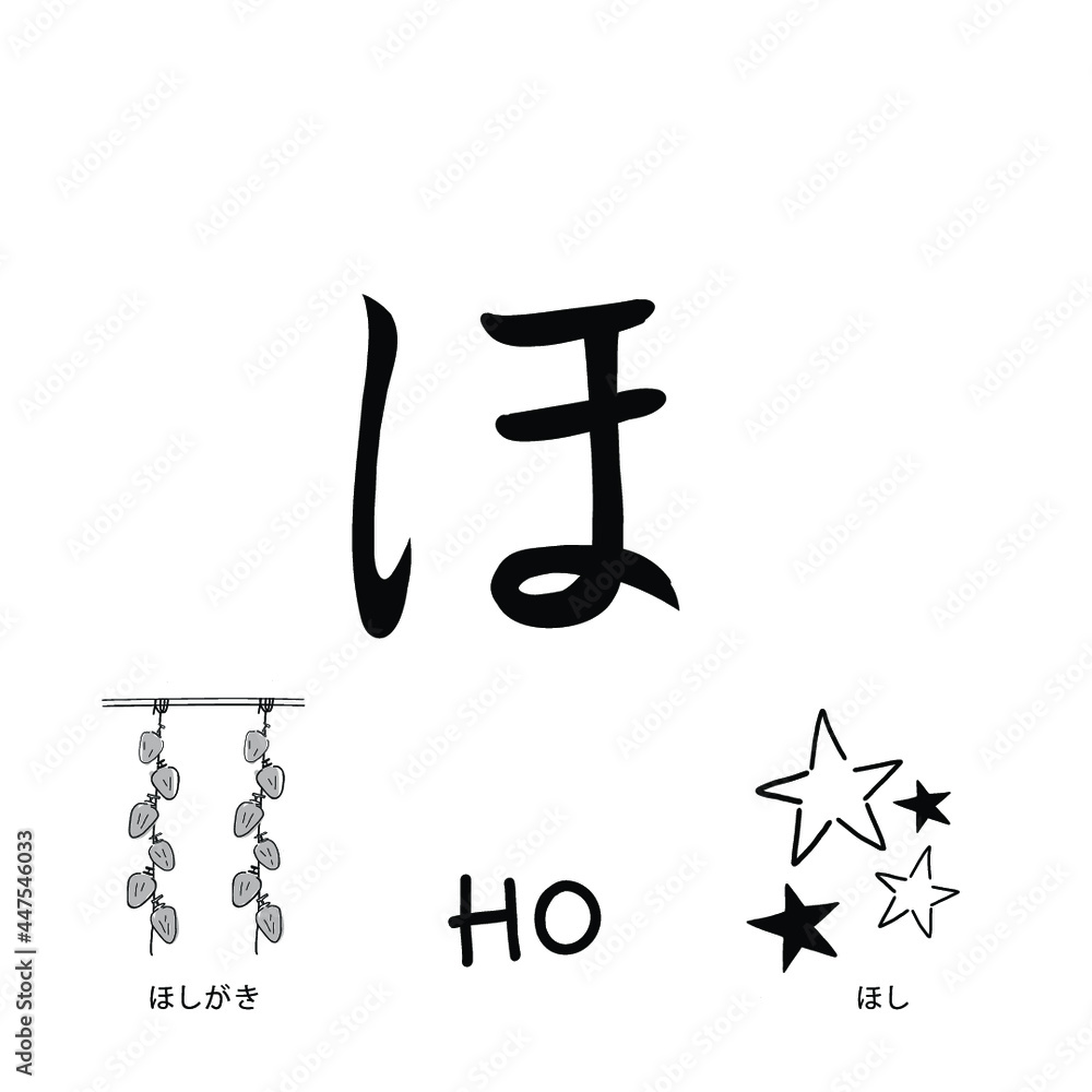 Japanese alphabets illustration Hand drawn sketch drawing. Japanese ...