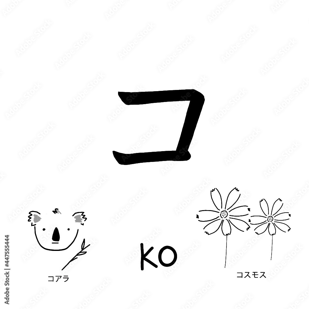 Japanese alphabets illustration Hand drawn sketch drawing. Japanese ...