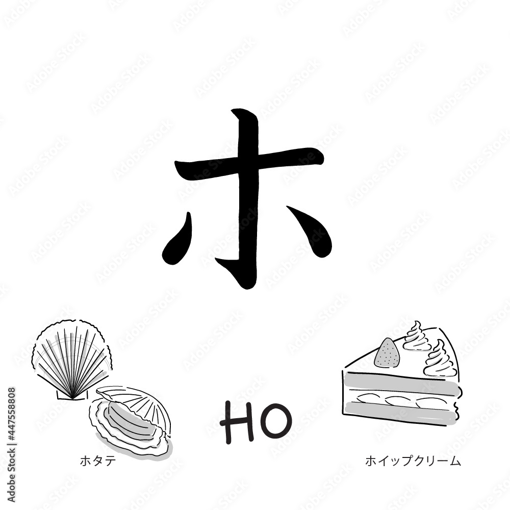 Japanese alphabets illustration Hand drawn sketch drawing. Japanese ...