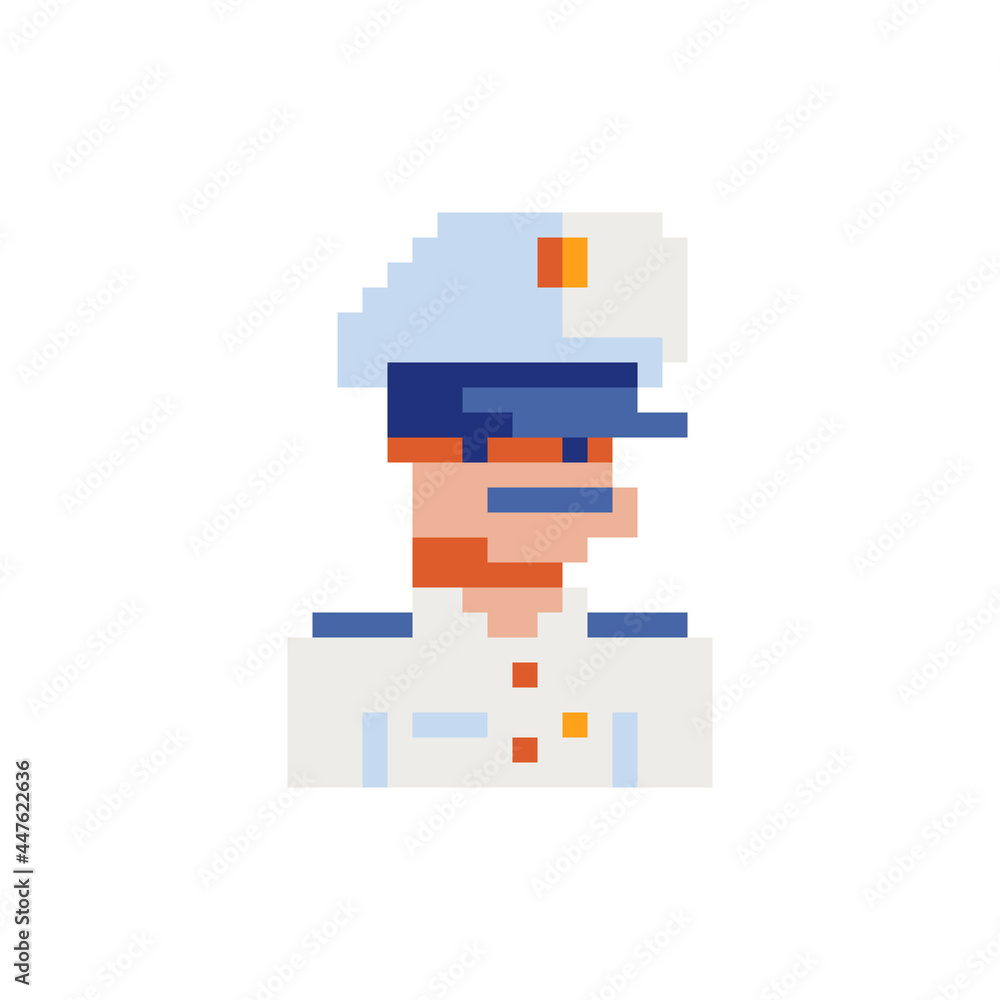 Navy captain character, skipper. Avatar, portrait, profile picture ...