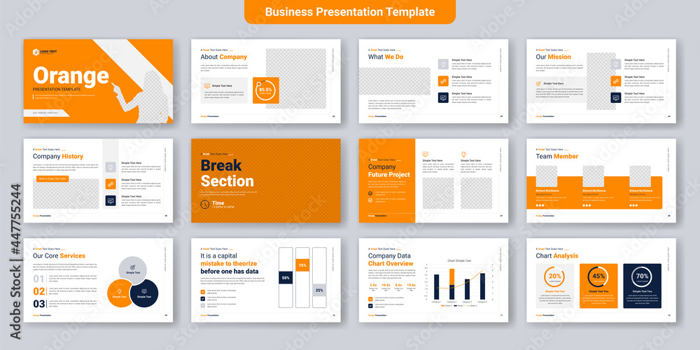 Creative business powerpoint presentation slides template design. Use for modern keynote ...