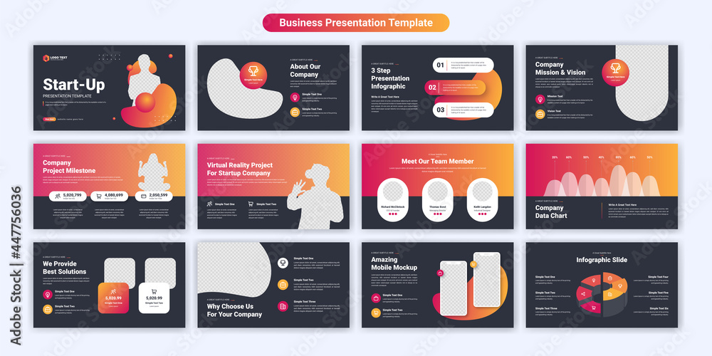 Creative business powerpoint presentation slides template design. Use for modern keynote ...