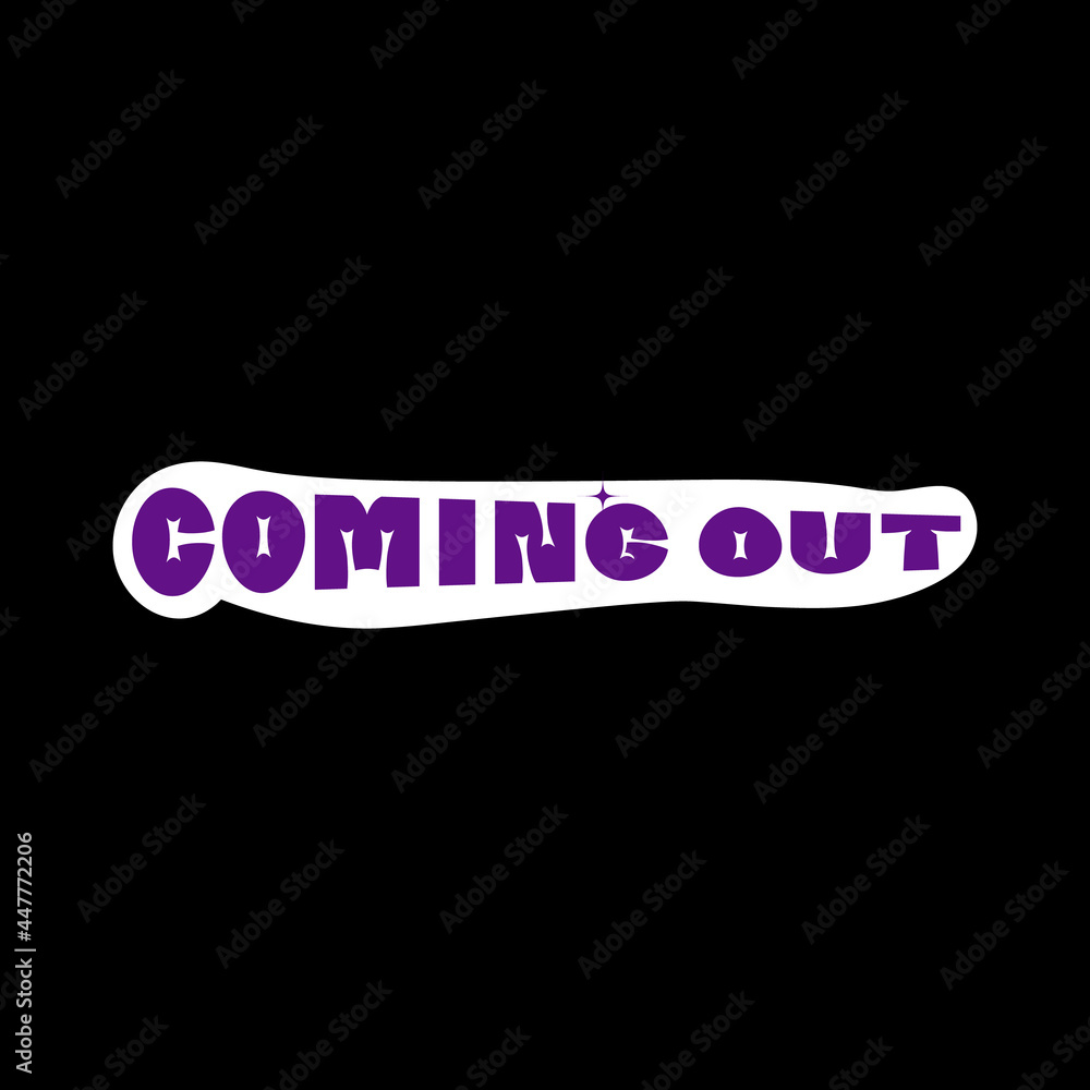 LGBTQIA sticker. Coming Out. Isolated Flowing Label on Transparent ...