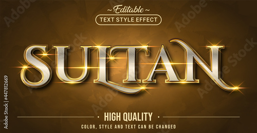 Editable text style effect - Sultan text style theme. Stock Vector ...