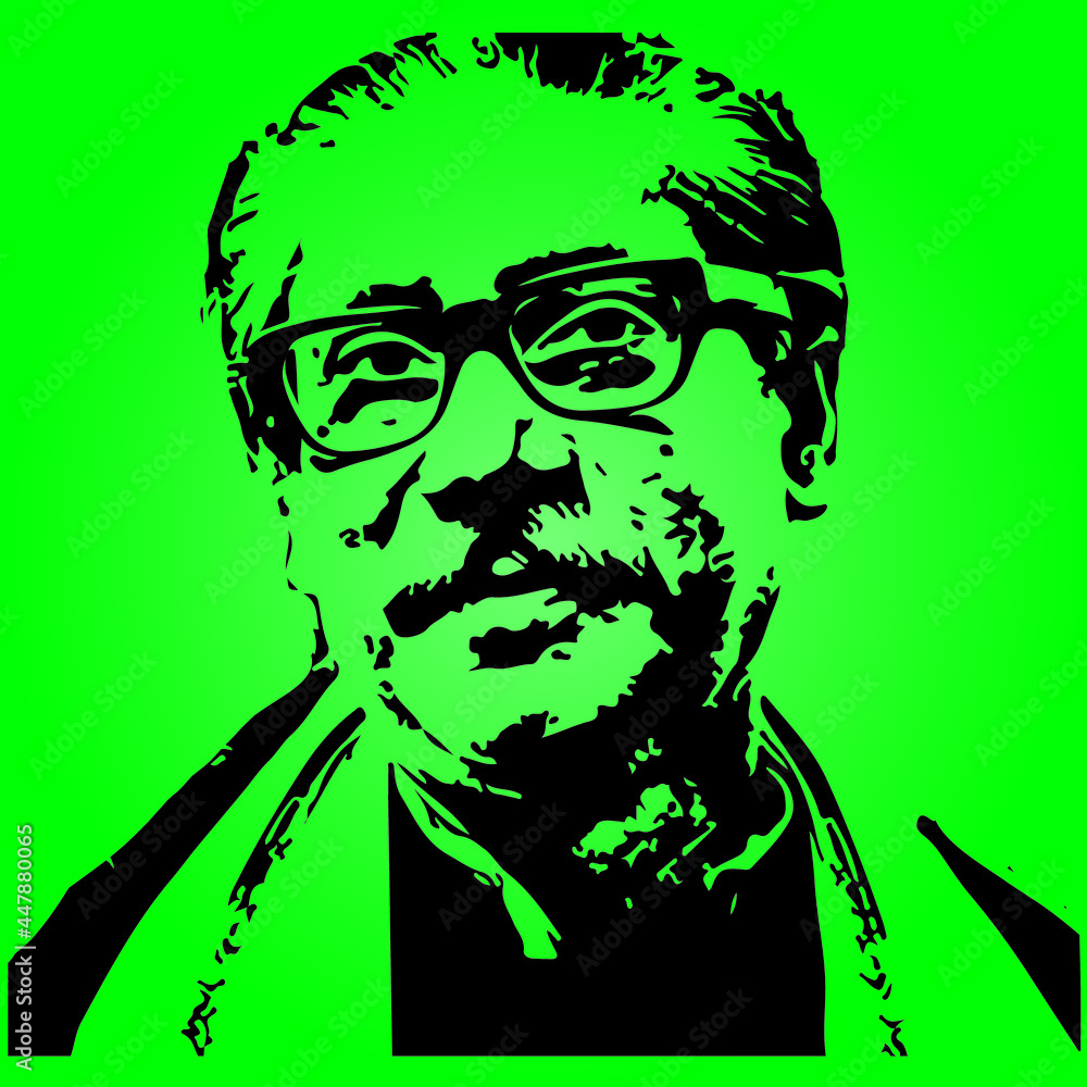 Vector portrait art of Bangabandhu Sheikh Mujibur Rahman, the first ...