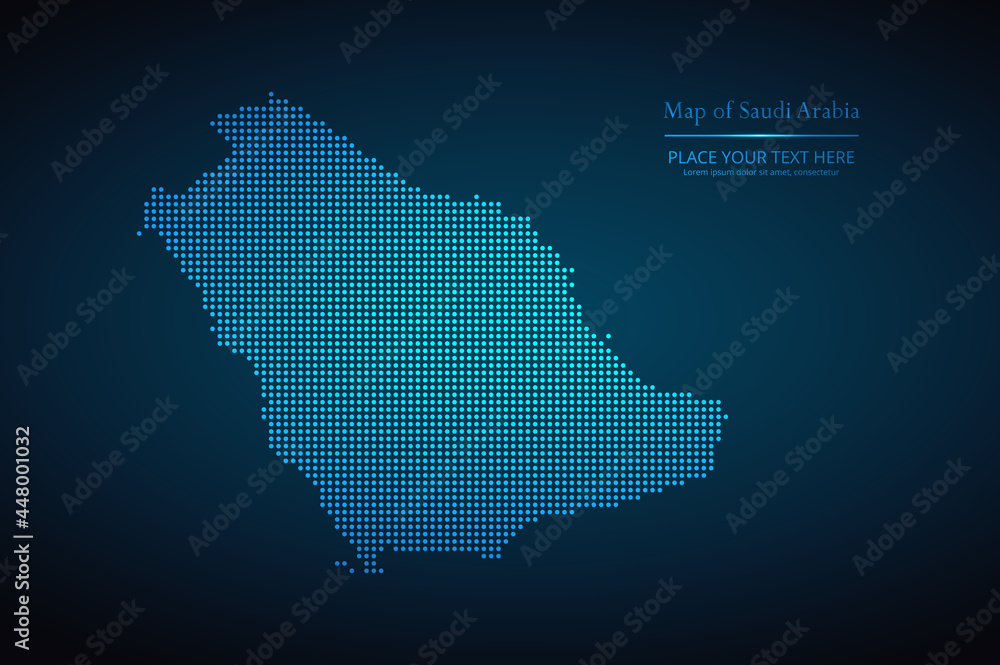 Dotted map of Saudi Arabia. Vector EPS10. Stock Vector | Adobe Stock