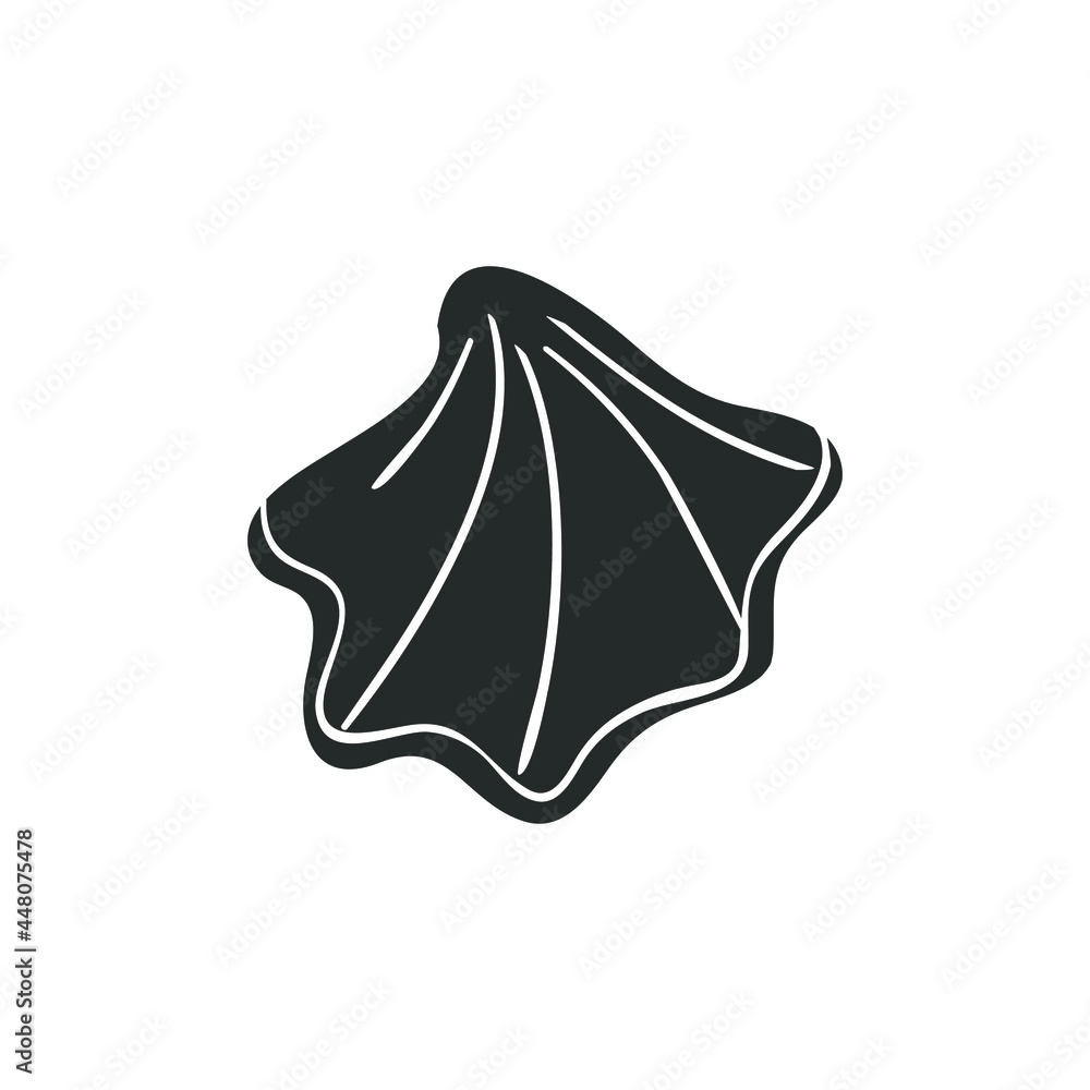 Shell Beach Icon Silhouette Illustration. Sea Animal Vector Graphic ...