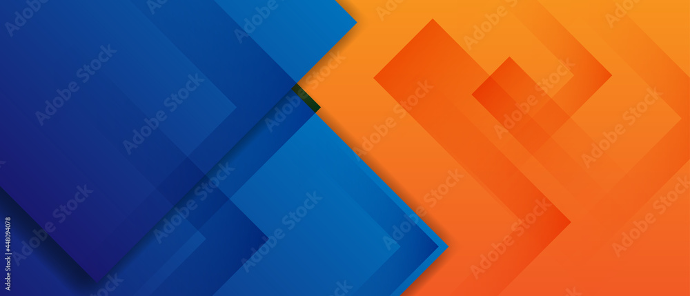 abstract blue orange background with realistic papercut Stock Vector ...