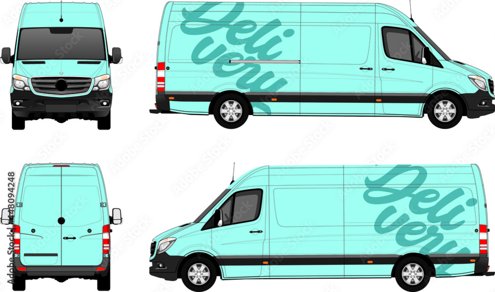 Commercial cargo van template Stock Vector | Adobe Stock
