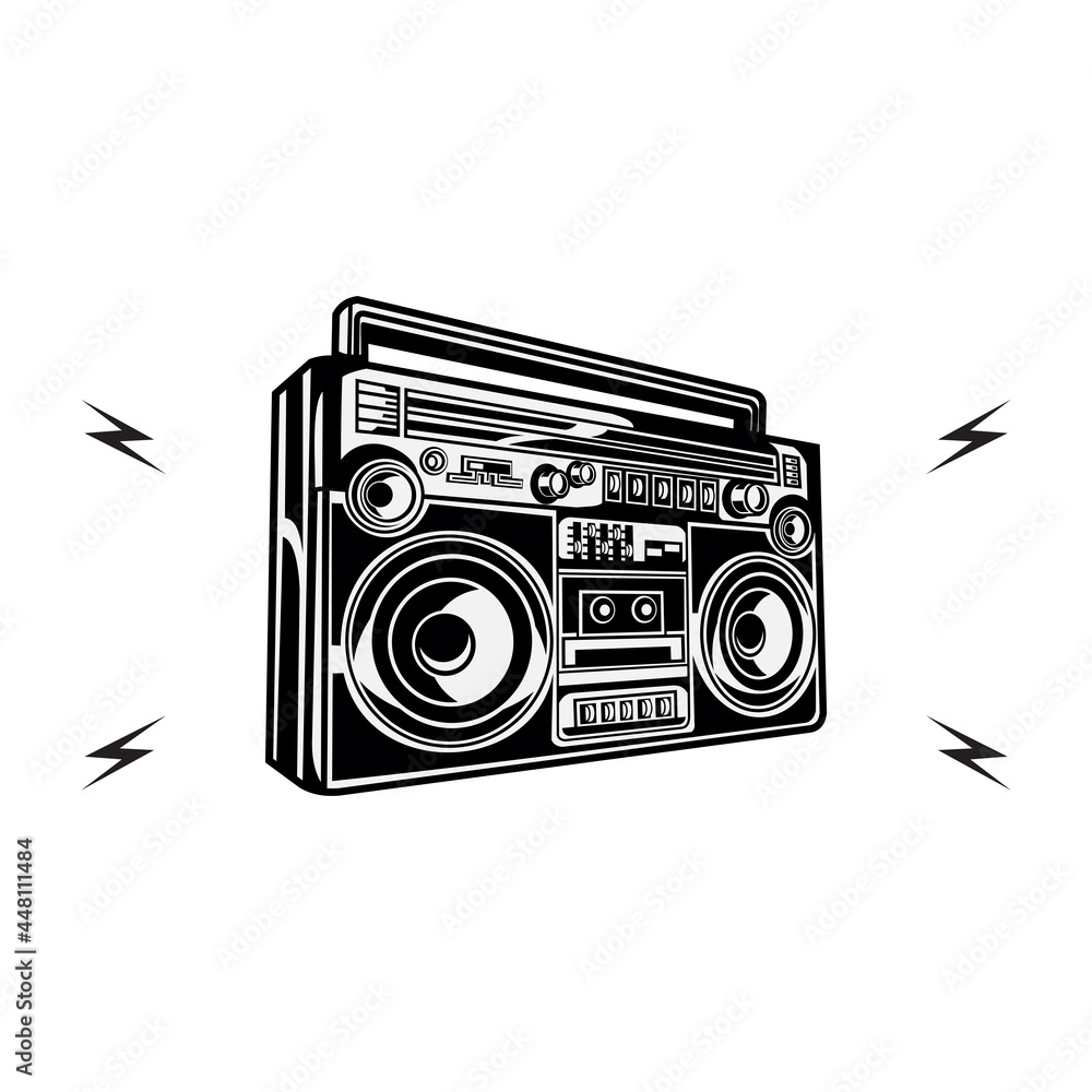 retro radio vector design isolated on white background Stock Vector ...