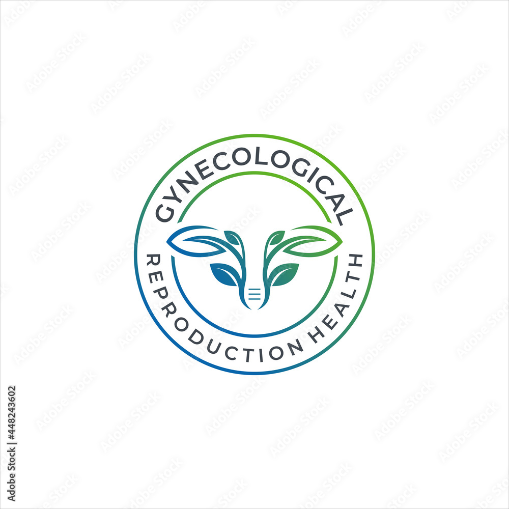 logo gynecological with leaf, female reproductive, cancer, vagina ...