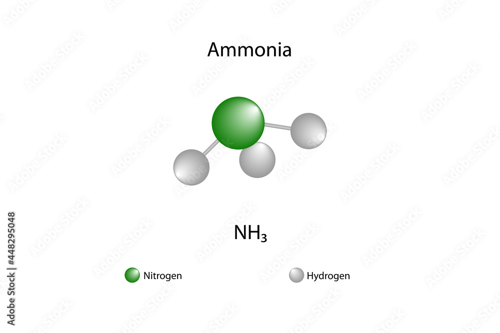 Molecular formula of ammonia. Chemical structure of ammonia Stock ...