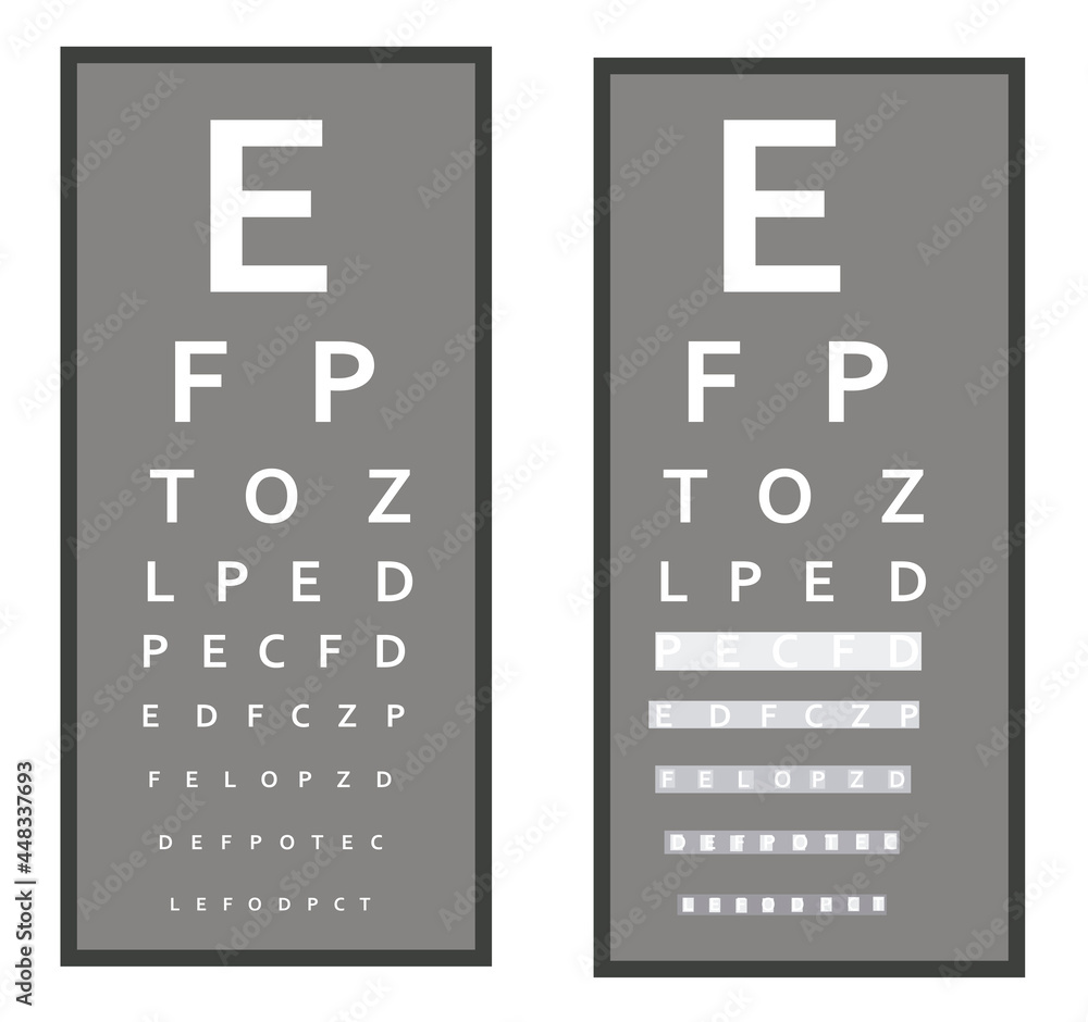 Ophthamology chart inspection. vector illustration Stock Vector | Adobe ...
