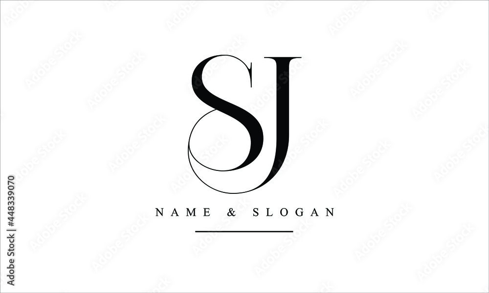 SJ, JS, S, J abstract letters logo monogram Stock Vector | Adobe Stock