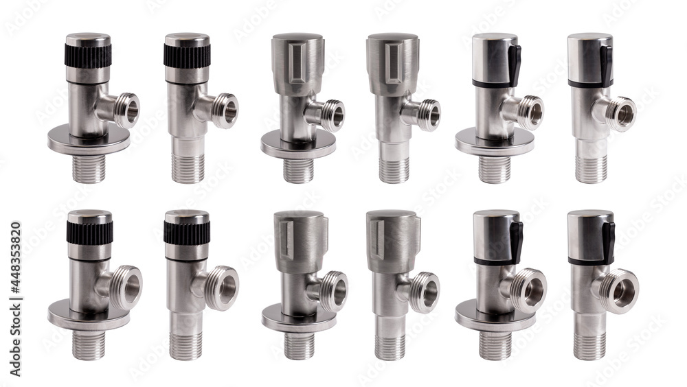 Set of angle stops for sinks and toilets. Water stop shut off valves ...