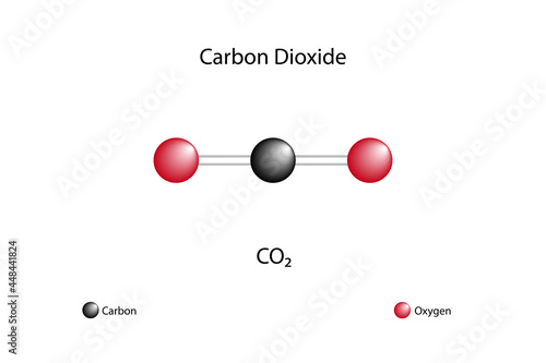 Molecular formula of carbon dioxide. Chemical structure of carbon ...
