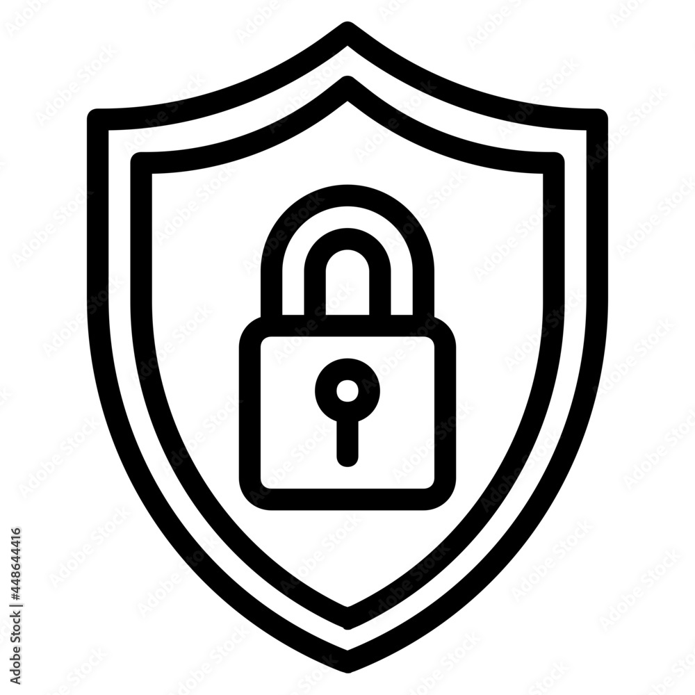 shield outline icon Stock Vector | Adobe Stock
