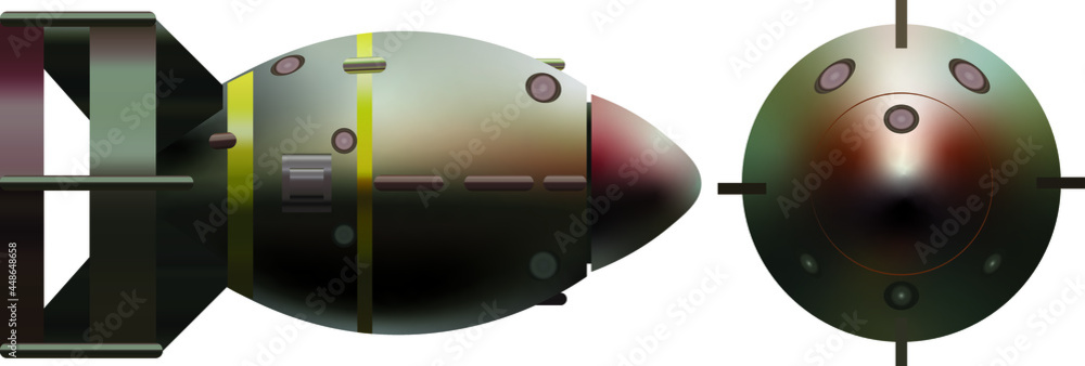 Stock-Vektorgrafik „Realistic vector illustration of the 1940's atomic ...