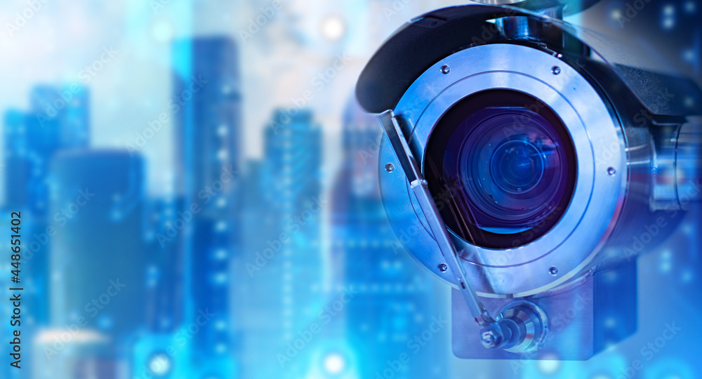 Anti-vandal surveillance system. Outdoor CCTV camera close-up. CCTV ...