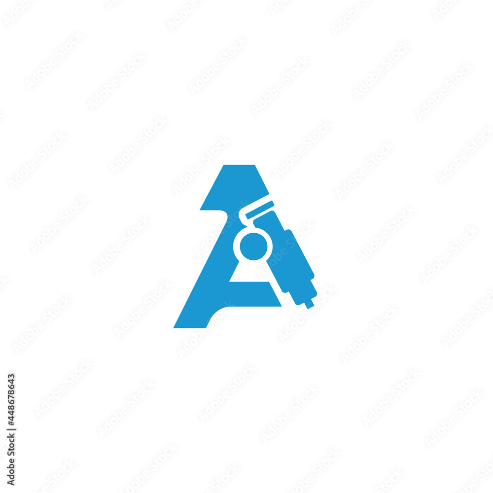 microscope letter A logo simple Stock Vector | Adobe Stock