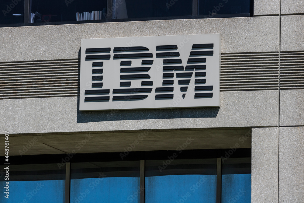 IBM signage and logo. International Business Machines pioneered the PC ...