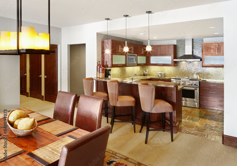 Architecture image of hotel suite kitchen Stock Photo | Adobe Stock