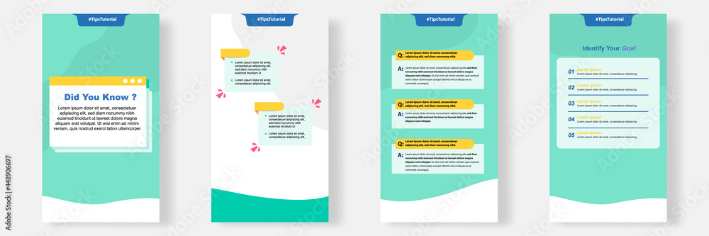 Social media faq, question, answer stories banner layout template with ...