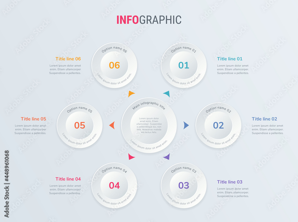 Vector Infographics Timeline Design Template With Circle Elements Content Schedule Timeline