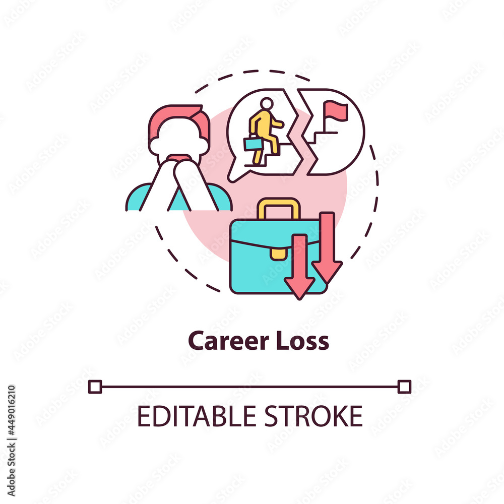 Career loss concept icon. Adulthood problem. Life difficulties ...