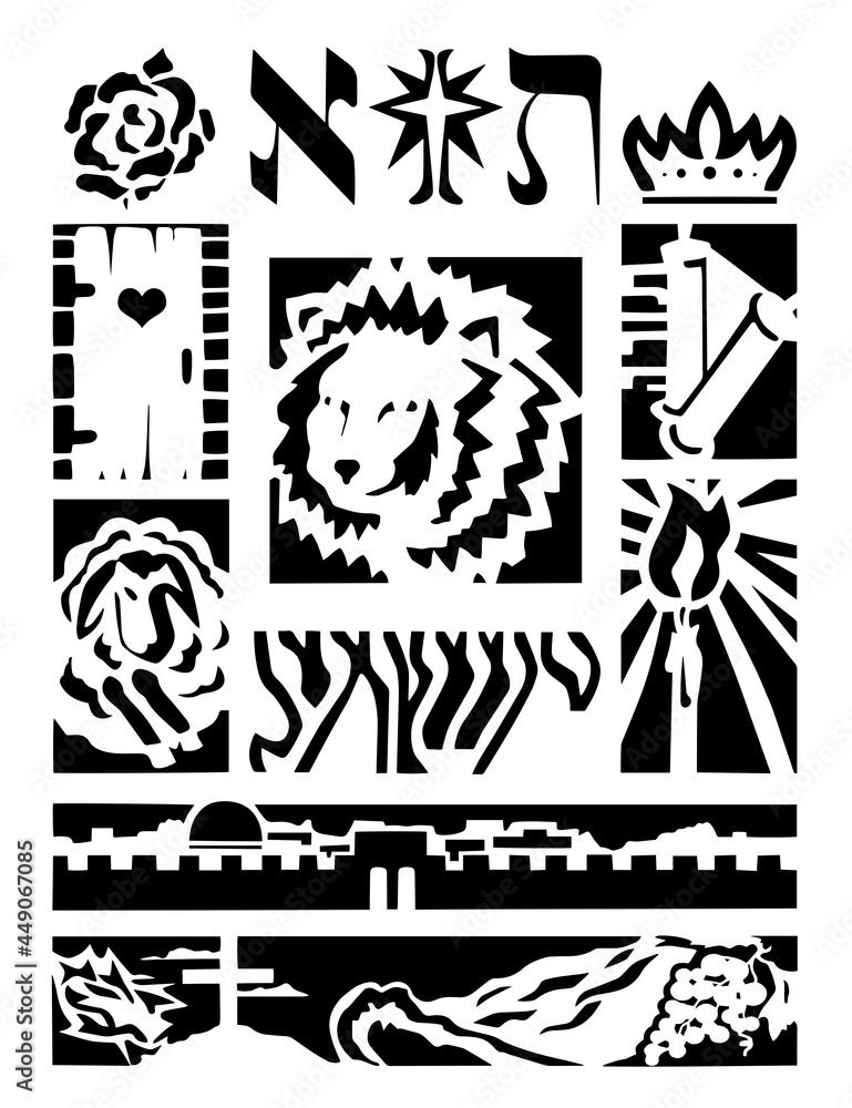 Yeshua Jesus Symbols vector, Alpha and Omega lion lamb Rose candle ...