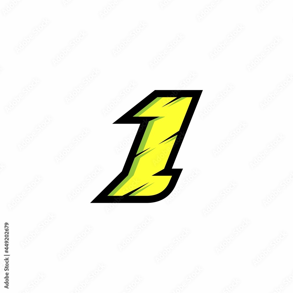 Vector de Stock Racing number 1 logo with a white background | Adobe Stock