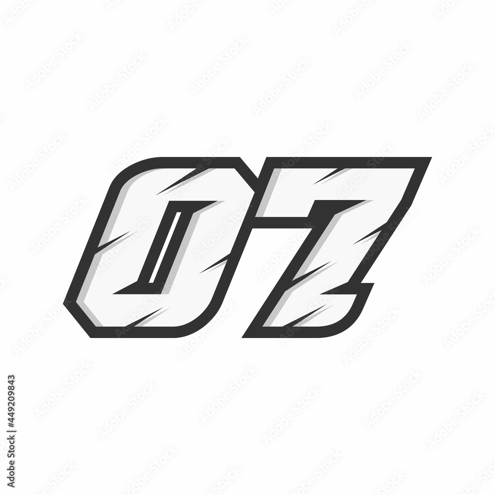 Racing number 07 logo on white background Stock Vector | Adobe Stock