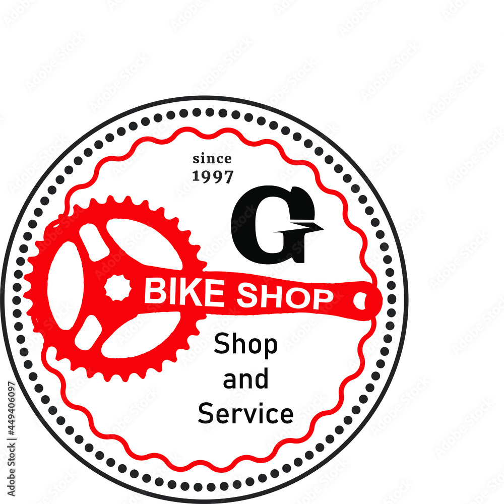 bicycle SHOP logo vector. with the CRANKSET icon, the logo for sale and ...