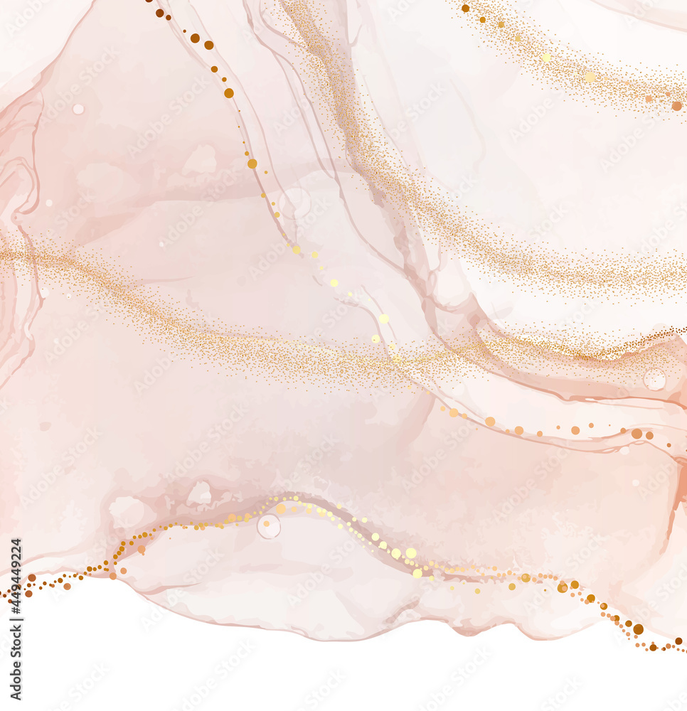 Pink gold watercolor texture design, golden marble ink wallpaper with ...