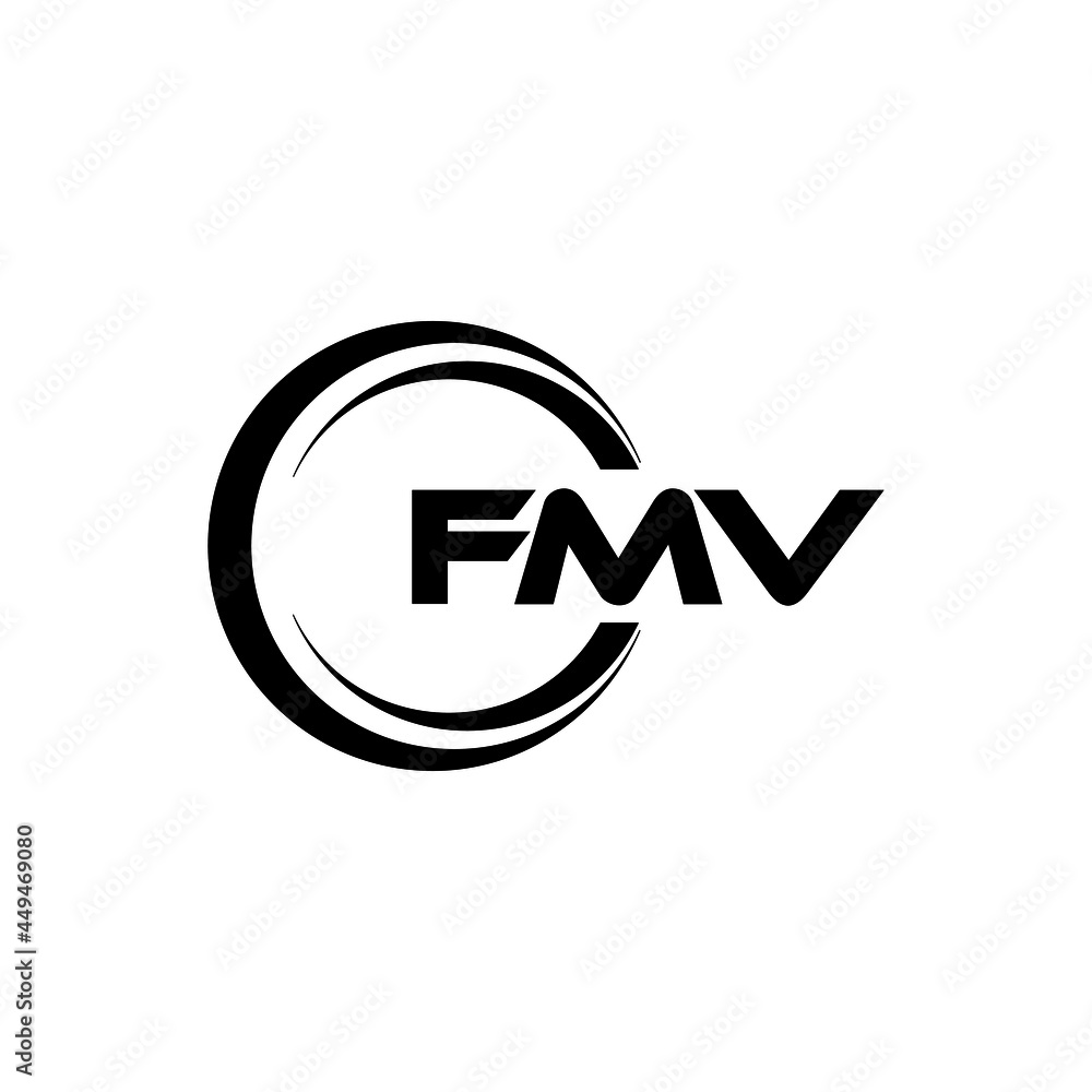 FMV letter logo design with white background in illustrator, vector ...
