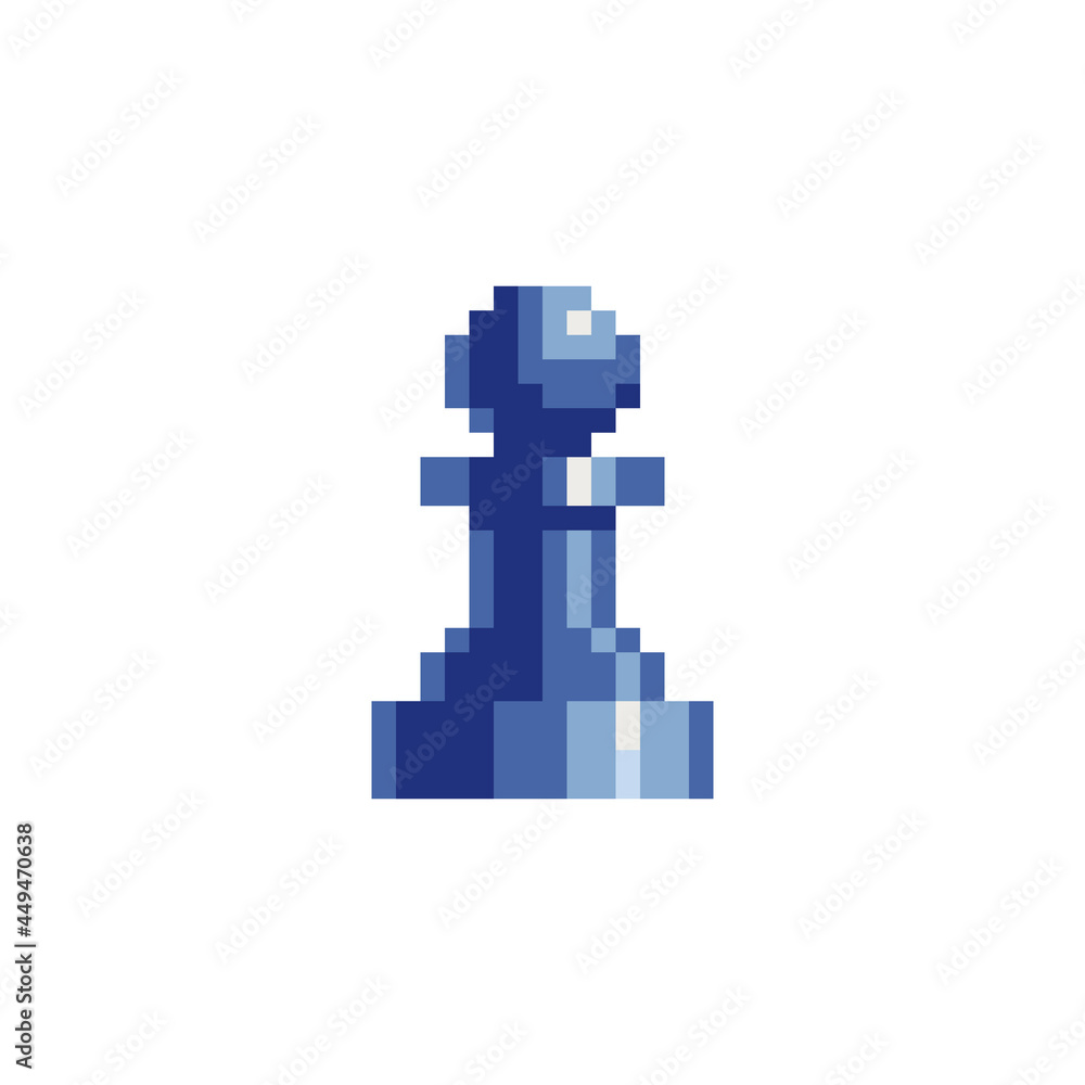 Pawn icon. Chess application. Pixel art style. 8-bit video game sprite ...
