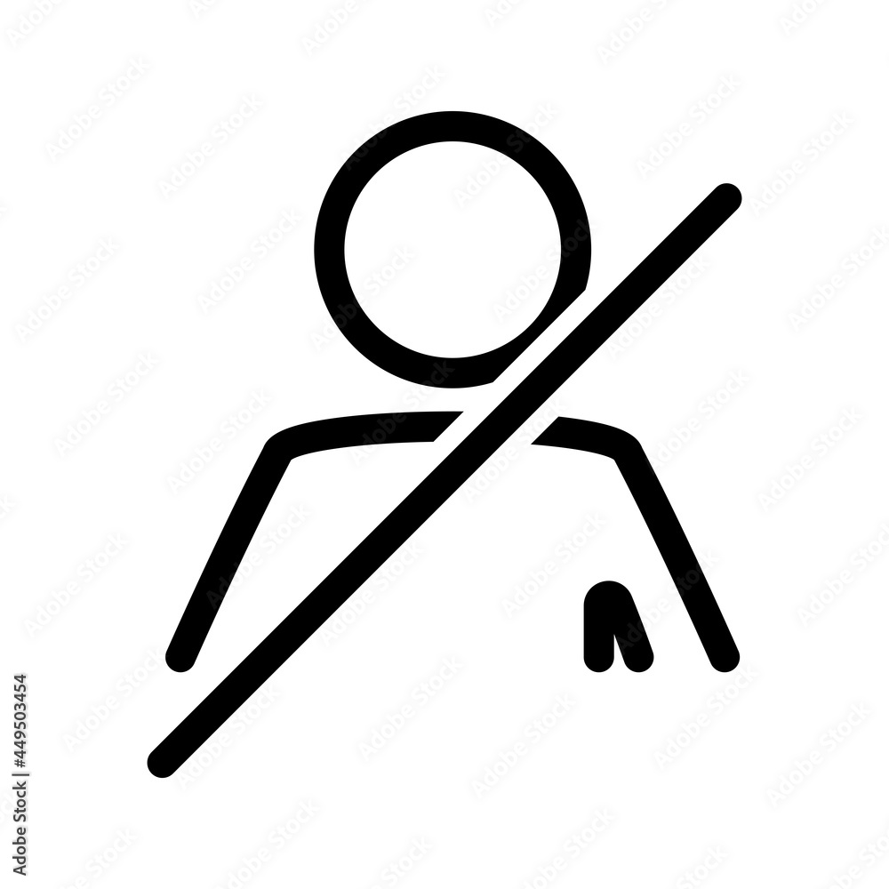 No Person icon. User interface forbidden icon. Silhouette of man simple ...