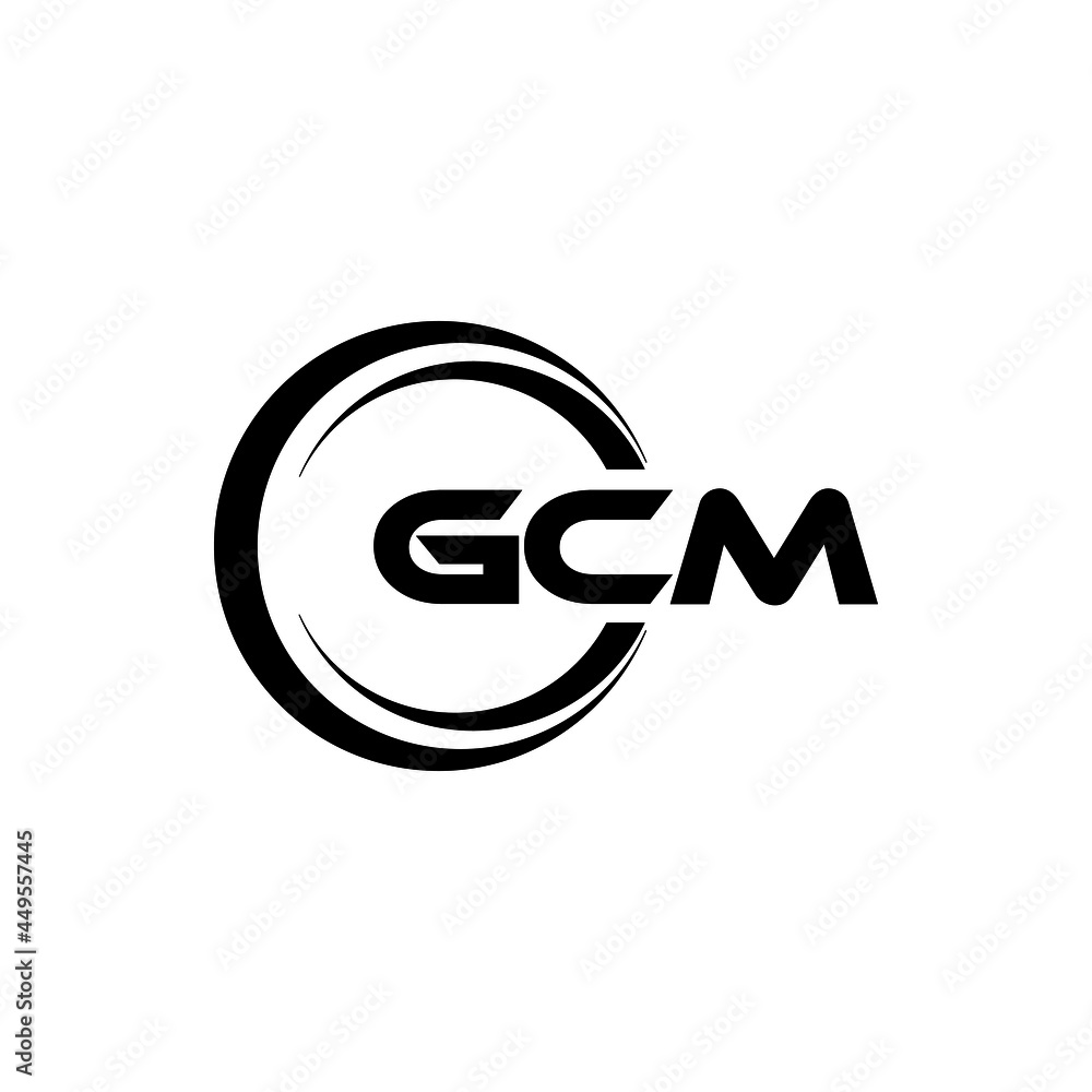 Stock-Vektorgrafik „GCM letter logo design with white background in ...