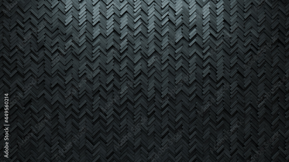 Polished, Futuristic Wall background with tiles. Herringbone, tile ...