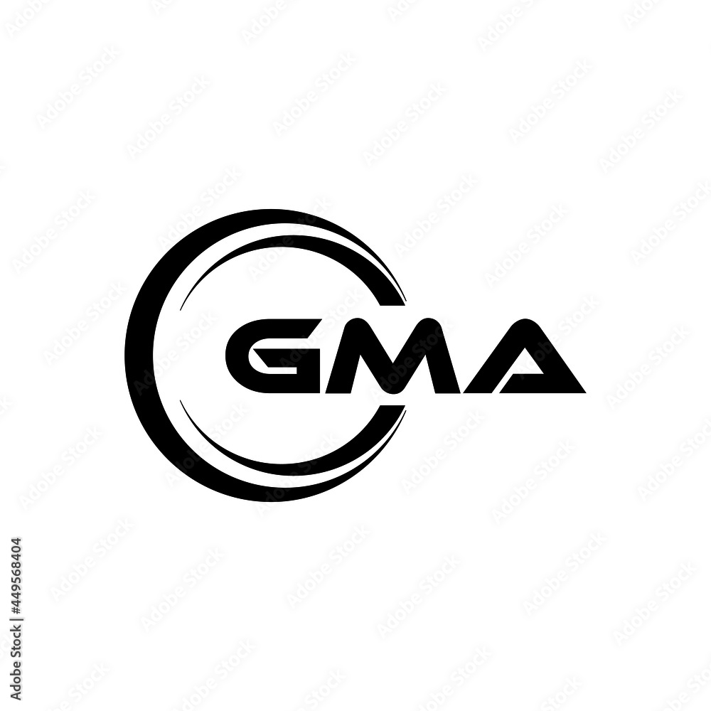 Vector de Stock GMA letter logo design with white background in ...